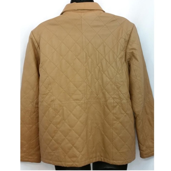 Dialogue | Jackets & Coats | Dialogue Brown Quilted Leather Jacket ...